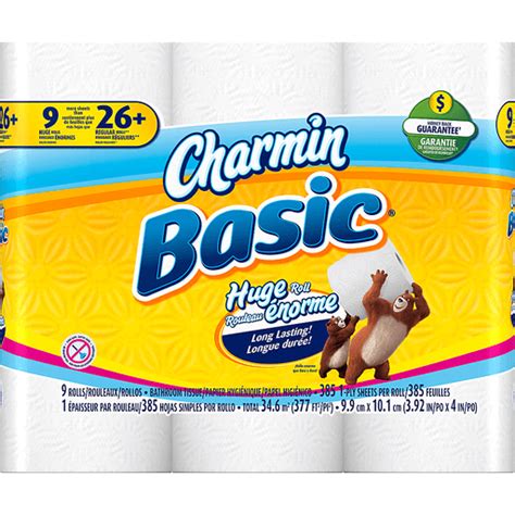 Charmin Basic® 1 Ply Huge Toilet Paper Rolls 9 Ct Pack Shop Edwards