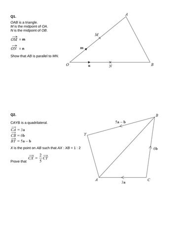 Edexcel Gcse Higher Unit 18 Vectors Teaching Resources