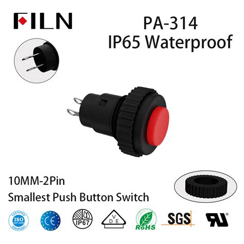Filns 10mm 2 Pin Plastic Push Button Switch Smallest High Quality Design