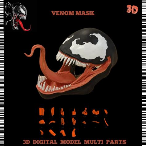 Venom Mask Cosplay 3d Digital Model Printer Files Etsy