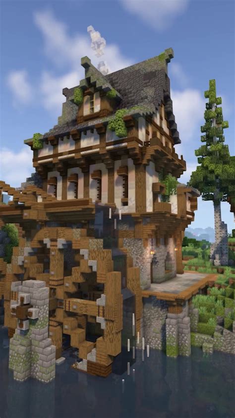 Water Wheel Water Wheel Medieval Houses Architecture