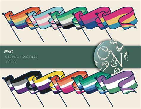 Pride Flags Graphic Image 10pk Pride Bundle Png Svg Clipart Lgbtqia