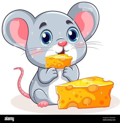 Cute Rat Cartoon Holding Cheese Illustration Stock Vector Image And Art Alamy