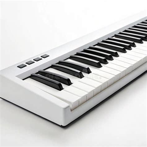Digital Piano Keyboard On White Surface Stock Illustration