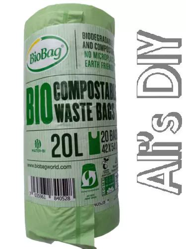 Biobag 20 Litre Compostable Caddy Bin Liner Kitchen Food Waste Compost