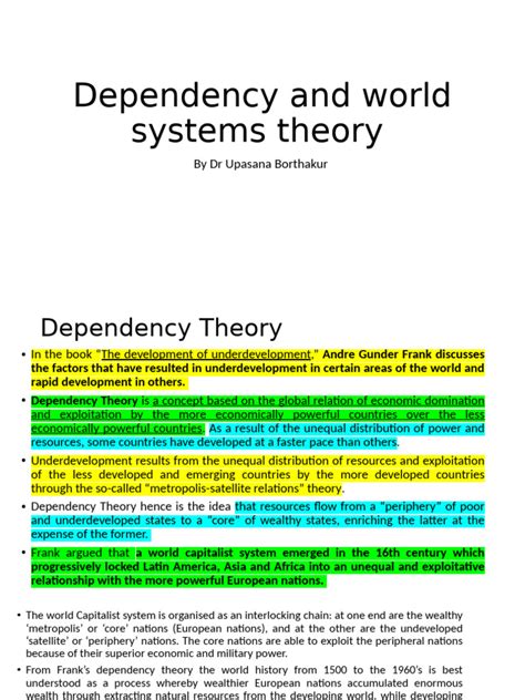 dependency and world systems theory pdf world systems theory