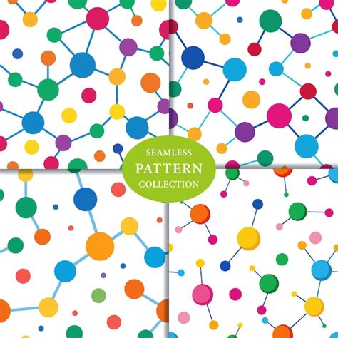 Premium Vector Colorful Molecules Seamless Pattern Background Design