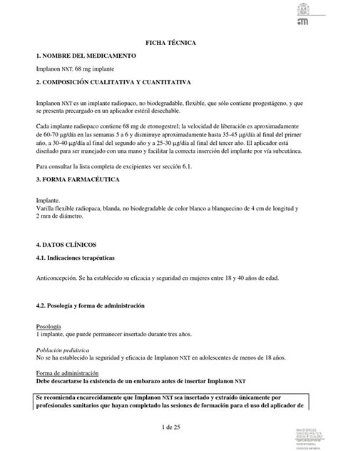 Implanon Nxt 68 Mg Implante Descargar Gratis Pdf Control De La