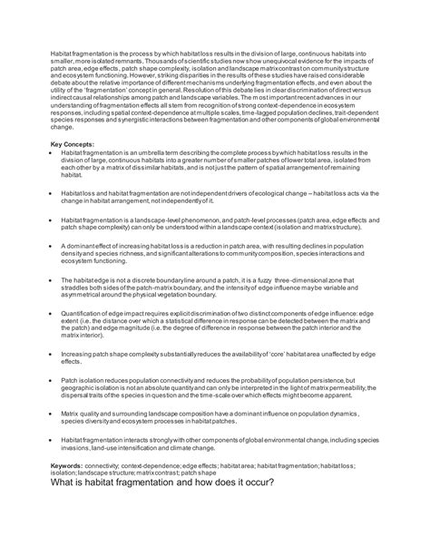 Habitat Fragmentation Docx