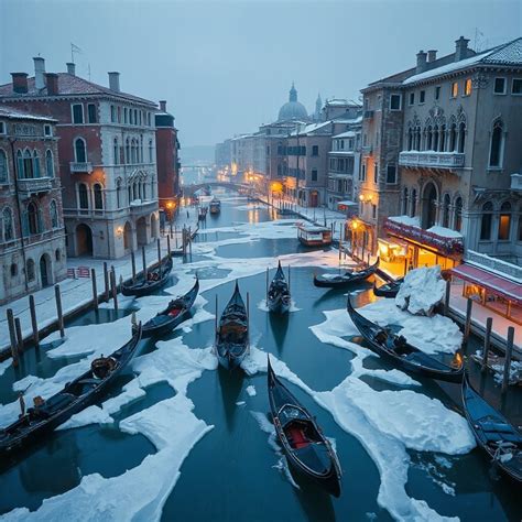 Winter In Venice Frozen Grand Canal Venice Winter In Turn