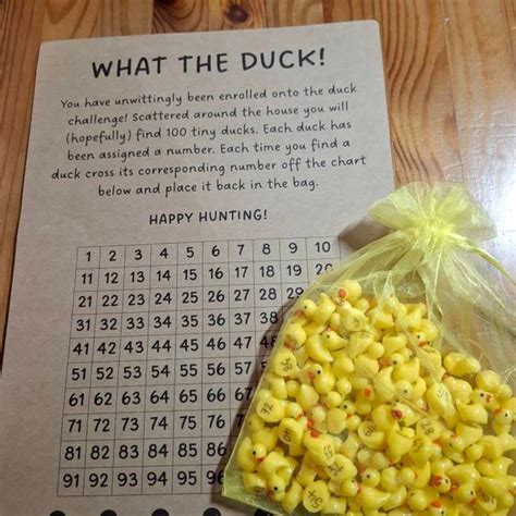 100 Duck Challenge Kit Hide A Duck Kit Miniature Duck Scavenger Hunt