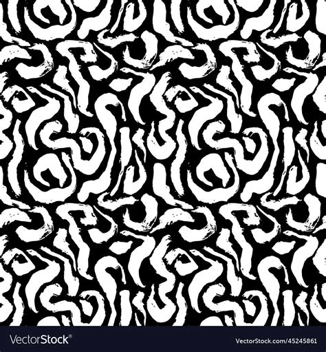 Dry Brush Strokes Seamless Pattern Hand Drawn Vector Image