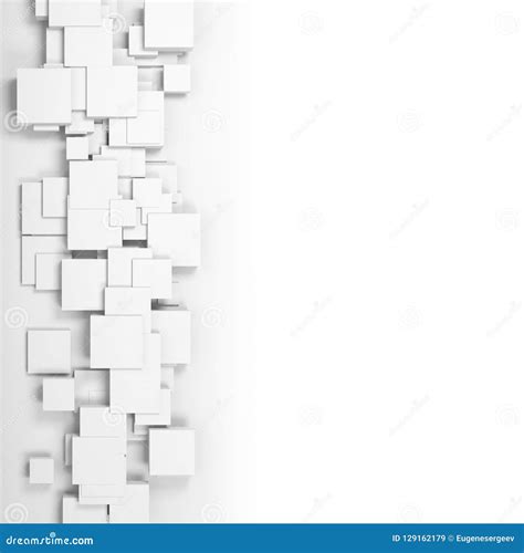 Abstract Installation Of Random Squares 3 D Stock Illustration