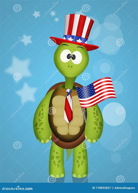 Turtle Celebrate Independence Day Stock Illustration Illustration Of Costume Event 178892857