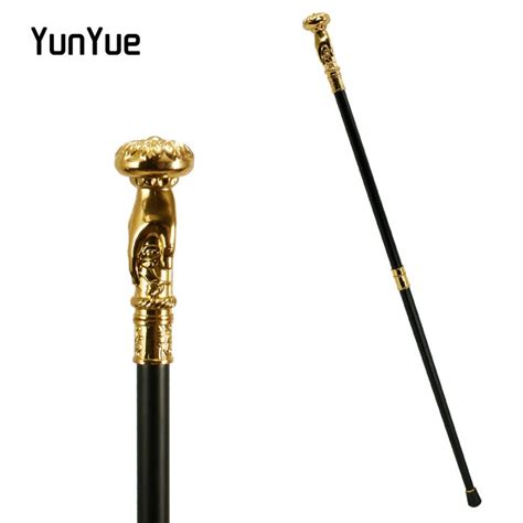 Gold Hand Bouquet Metal Carving Walking Cane Gentleman Art Decorative