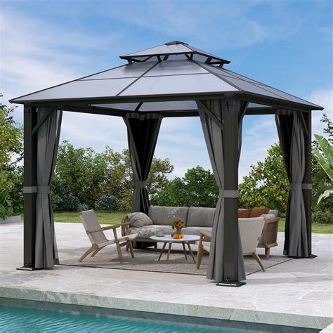 Raysfung Hardtop Gazebo 10 X 10 Patio Gazebos With