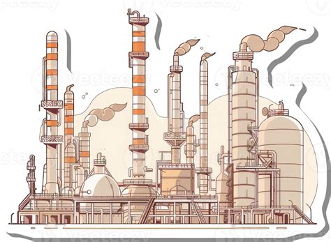 Industrial Refinery Complex Detailed Illustration 55448354 Png