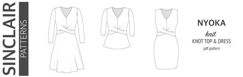 Nyoka Knit Crossover Dress Pdf Sewing Pattern Sinclair Patterns