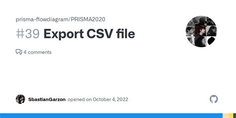 Export Csv File · Issue 39 · Prisma Flowdiagramprisma2020 · Github