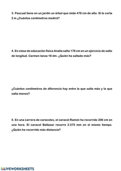 Ejercicio De Problemas Con Unidades De Longitud En 2025 Unidades De