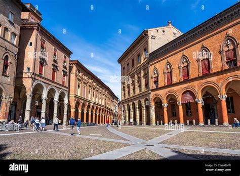 Colourful Medieval And Renaissance Buildings On Piazza Santo Stefano In