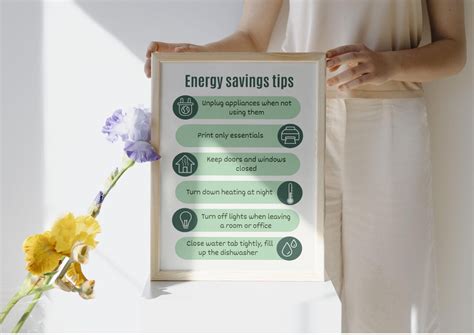 Energy Saving Tips Printable Set Of 4 Posters Energy Consumption