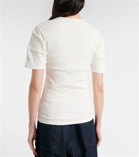 Cotton And Linen Jersey Henley Shirt In White Lemaire Mytheresa