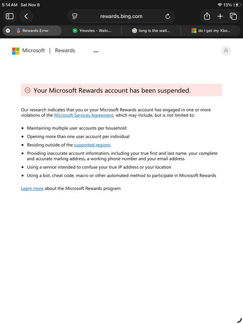 I Just Got Suspended On My Microsoft Rewards Account Microsoft Qanda