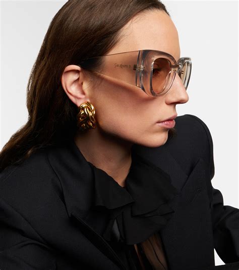 Sl 903 Howl Oversized Sunglasses In Beige Saint Laurent Mytheresa