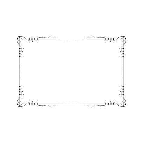 Premium Vector Abstract Black Simple Line Rectangular Frame Doodle Outline Element Vector