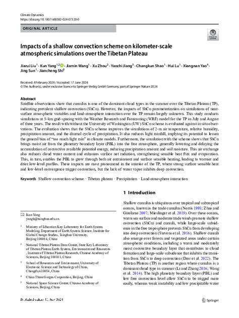 Pdf Impacts Of A Shallow Convection Scheme On Kilometer Scale