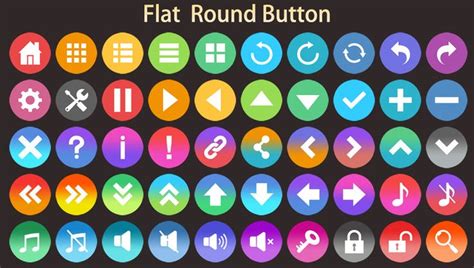 6000 Flat Buttons Icons Pack 2d Icons Unity Asset Store