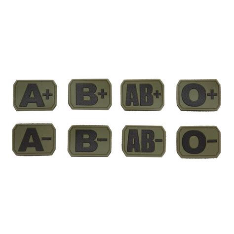 Small Blood Type Pvc Patch Od Green Defence Q Store