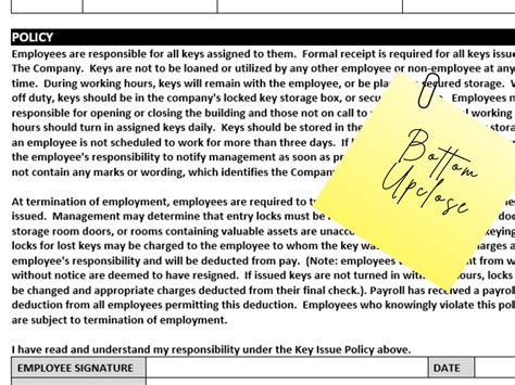 Key Issue Policy Editable Hr Form Hr Template Human Resource Form