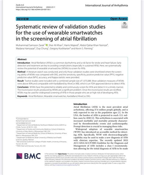 Muhammad Samsoor Zarak On Linkedin Smartwatches Atrialfibrillation