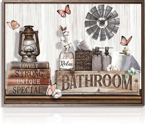 Dazzlewall Farmhouse Wall Decor Rustic Cotton Flower And Butterfly
