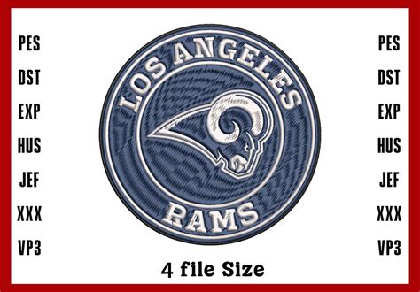 Los Angeles Rams Logo Embroidery Nfl Football Embroidery Machine Emb