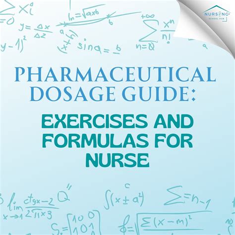 Pharmaceutical Dosage Guide Exercises And Formulas For Nurses Perfect