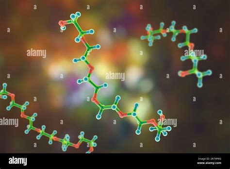 Polyethylene Glycol Peg Hexaethylene Glycol Molecule 3d