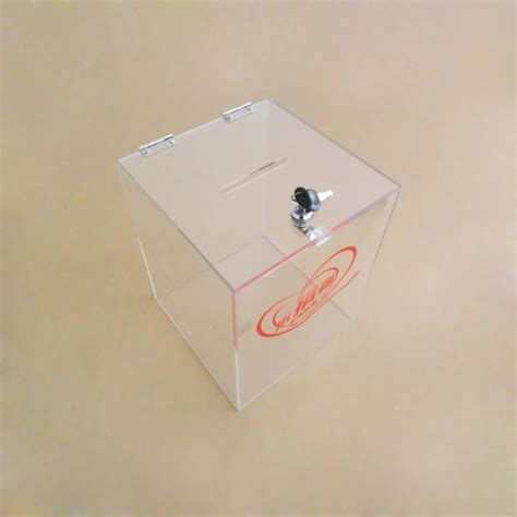 Clear Rectangular Plexiglass Donation Box With Lock Buy Plexiglass