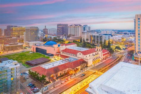 Downtown San Jose City Skyline Cityscape Of Silicon Valley In