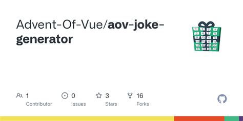 GitHub Advent Of Vue Aov Joke Generator