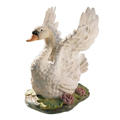 23 The Majesty Of Swan Lake Outdoor Garden Statue Pool Central