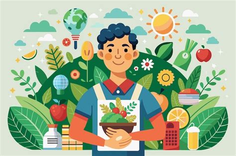 Premium Vector Flatstyle Vector Design Of Sustainable Food Advocate