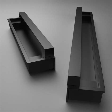 Modern Recessed Cabinet Pulls Matte Pearl Black Nickel Kaho Hardware