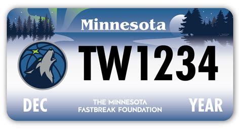 Special License Plates Minnesota Timberwolves
