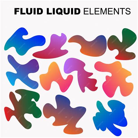 Free Vector Fluid Shape Vector Set Gradient Liquid With Neon Colors