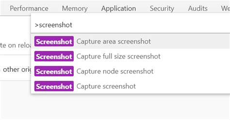 screenshot using chrome devtools