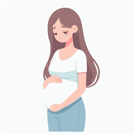 Sad Pregnant Woman Vector Premium Ai Generated Vector