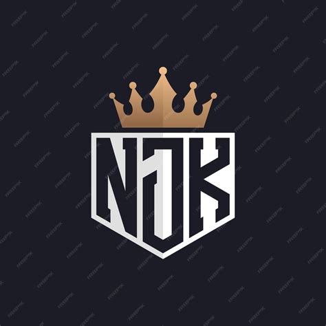 Premium Vector Luxury Njk Logo With Crown Elegant Initials Njk Letter Logo For Exclusive